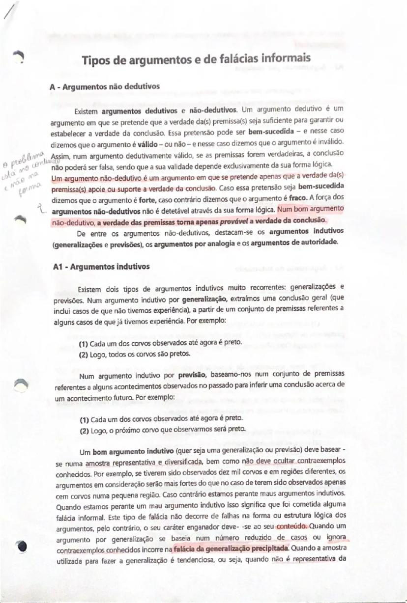 Tipos de Argumentos e Falácias Informais: Resumo para Filosofia 10º Ano (Filosofia) em PDF ...